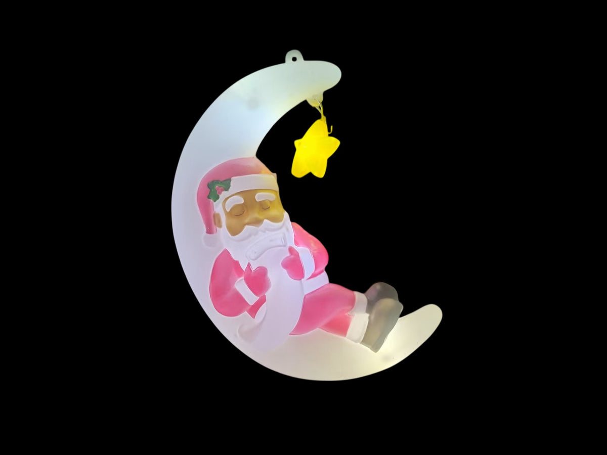 Sleeping Santa On The Moon With List Christmas Home Holiday Decor Blow ...